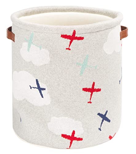 Safavieh Baby Collection Aeron Airplane Grey Cotton Nursery Storage Basket with Handles (Fully Assembled)
