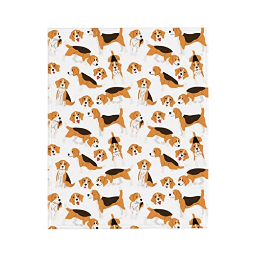 Beagle Dog Throw Blanket Super Soft Warm Blanket Flannel Fleece Blankets for Sofa, Couch, Bed for All Season 50"X40"