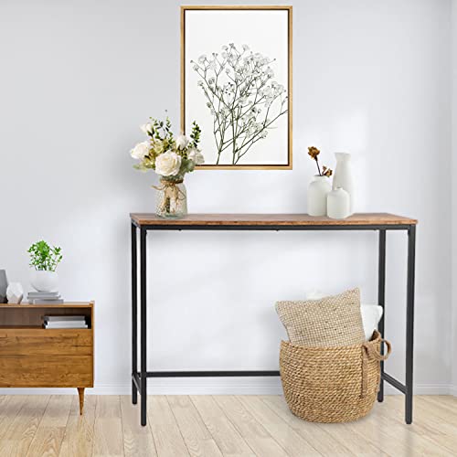 Timberer 39.4β Console Table, Hallway Entrance Table Sofa Table Behind Couch, for Living Room, Entryway, Easy Assembly, Accent Table, Rustic Brown