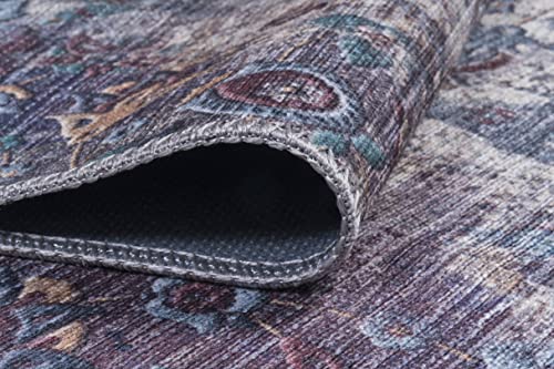 Perga Rugs Machine Washable Area Rug for Bedroom, Kitchen, Bathroom, Living Room, Entryway, Home Decor Non Slip Rug, Pet Friendly & Resistant Throw Indoor Floor Carpet