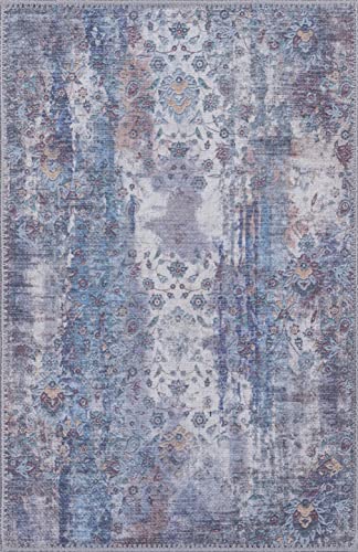 Perga Rugs Machine Washable Area Rug for Bedroom, Kitchen, Bathroom, Living Room, Entryway, Home Decor Non Slip Rug, Pet Friendly & Resistant Throw Indoor Floor Carpet