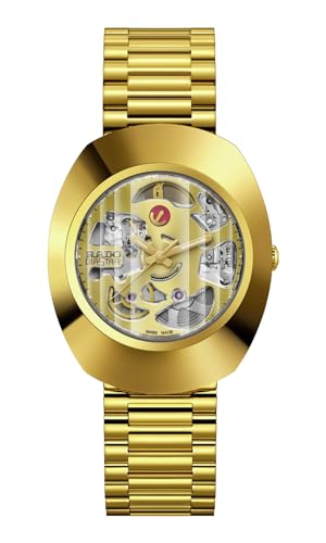 Rado DiaStar Original Swiss Automatic Watch with Stainless Steel Strap, Gold, 21 (Model: R12064253)