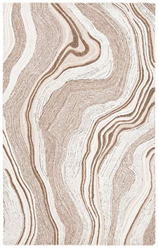 SAFAVIEH Fifth Avenue Collection 2' x 3' Beige/Ivory FTV121B Handmade Mid-Century Modern Wool Entryway Living Room Foyer Bedroom Kitchen Accent Rug