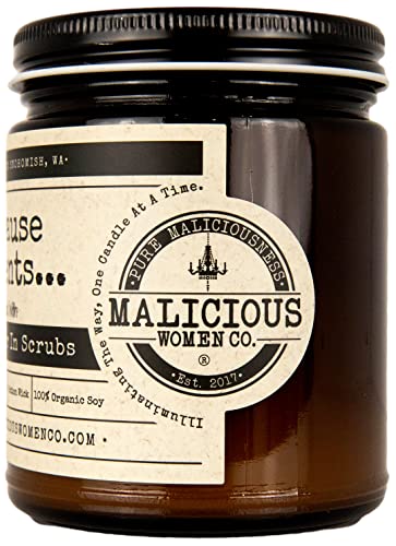 MMalicious Women Candle Co - Because Patientsā¦, Lemon Drop Martini Infused with Happy Hour in Scrubs, All-Natural Soy Candle, 9 oz.