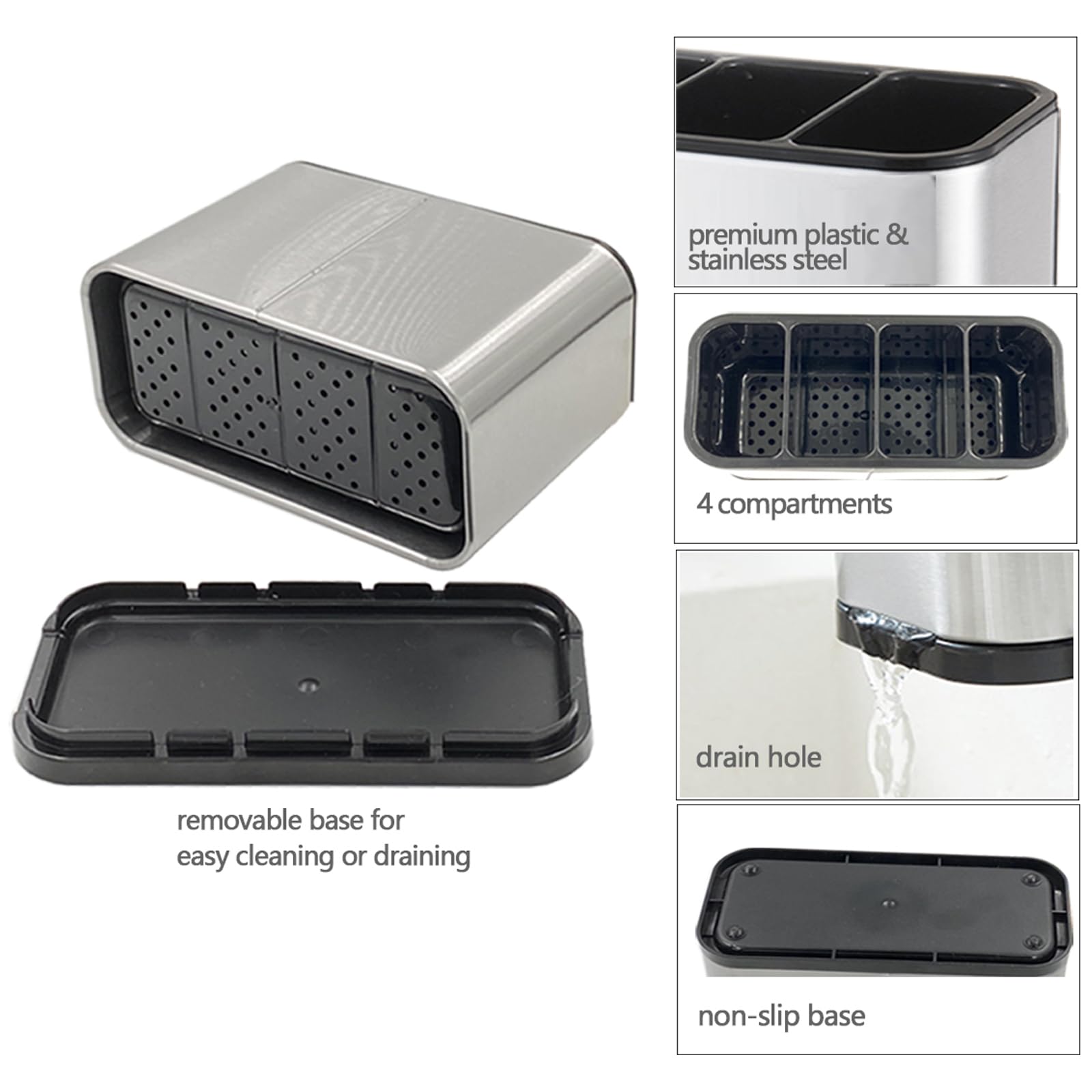 WSKC Flatware Caddy Stainless Steel Cutlery Organizer (small)