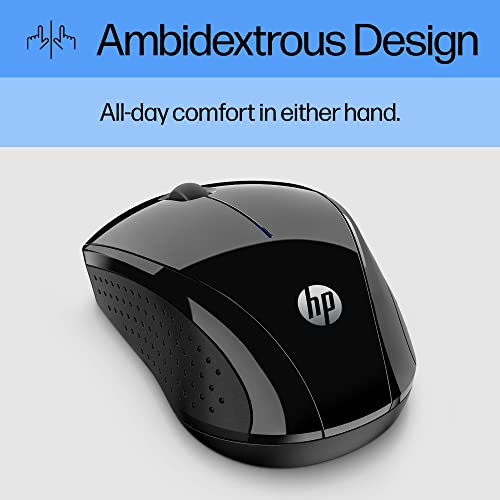 HP X3000 G2 Wireless Mouse - Ambidextrous 3-Button Control, & Scroll Wheel - Multi-Surface Technology, 1600 DPI Optical Sensor - Win, Chrome, Mac OS - Up to 15-Month Battery Life (โ28Y30AA#ABA, Black)