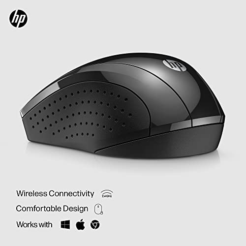 HP X3000 G2 Wireless Mouse - Ambidextrous 3-Button Control, & Scroll Wheel - Multi-Surface Technology, 1600 DPI Optical Sensor - Win, Chrome, Mac OS - Up to 15-Month Battery Life (โ28Y30AA#ABA, Black)