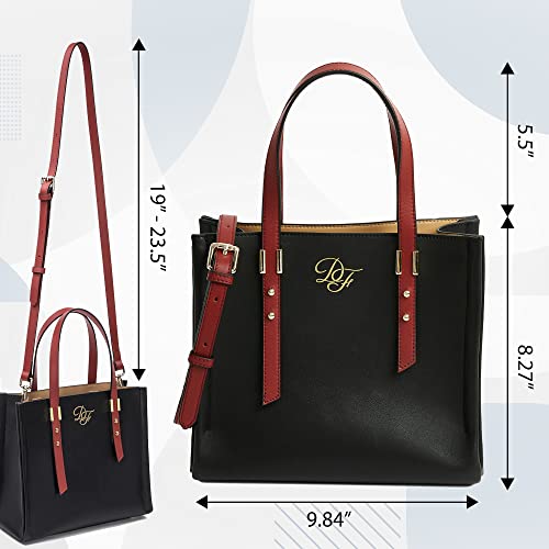 DamiFriends Genuine Leather Mini Tote Bag for Women Small Top Handle Shoulder Bag with Zipper Closure