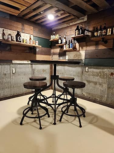 Mdjwjj Industrial Pipe Shelves Wall Mounted Rustic Floating Shelves 4 Layer Ladder Hanging Bookshelf DIY Pipe Shelving for Bedroom Office Kitchen