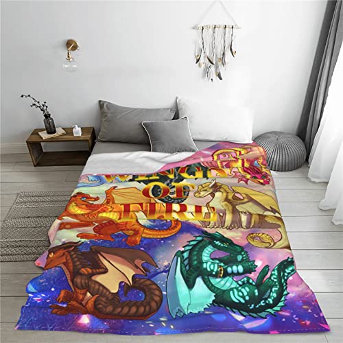 Sdyiohk Fantasy Novel Fire Dragon Cartoon Blanket β Personalized Print Throw Blanket β Cozy Soft Blanket for Provide Warm β 30"X40"