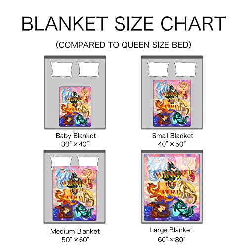 Sdyiohk Fantasy Novel Fire Dragon Cartoon Blanket β Personalized Print Throw Blanket β Cozy Soft Blanket for Provide Warm β 30"X40"