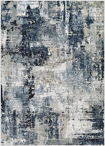 Mark&Day Area Rugs, 8x10 Vuren Modern Denim Area Rug, Blue/Grey Carpet for Living Room, Bedroom or Kitchen (7'10" x 10')