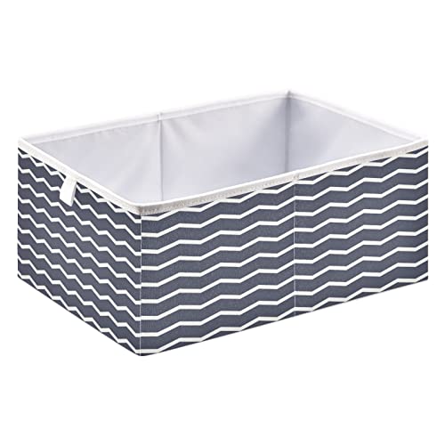 ALAZA Collapsible Storage Cubes Organizer,Sea Waves Pattern Storage Containers Closet Shelf Organizer with Handles for Home Office