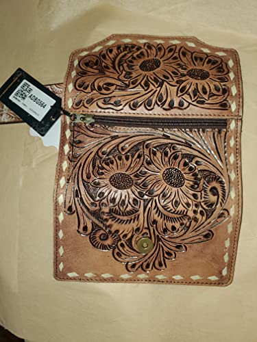 American Darling Wallet 4x8 inch Hand Carved Leather Purse for Womens Western Clutch Cow Girls
