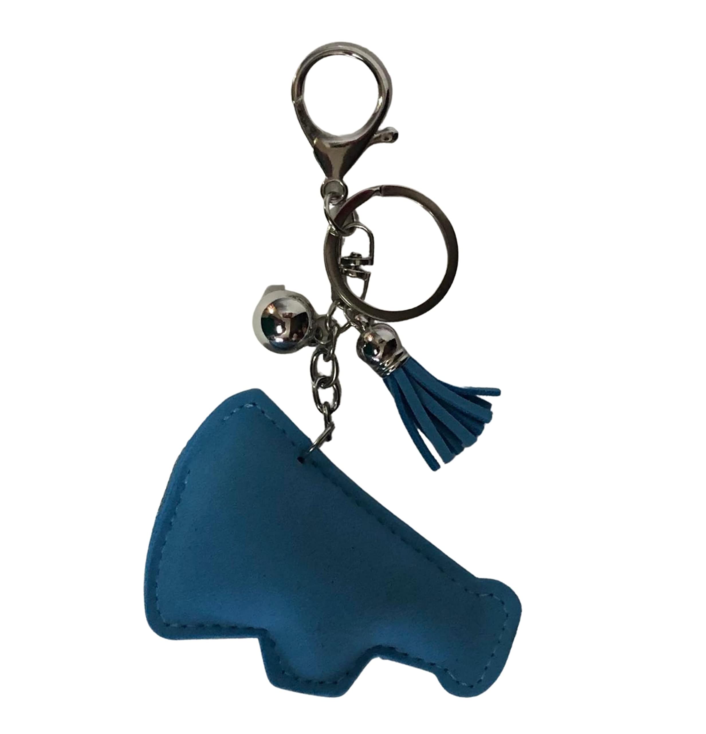 Popfizzy Rhinestone Blue Cheer Keychain for Girls, Bling Backpack Charm for Cheerleaders, Crystal Bag Charm Key Fob