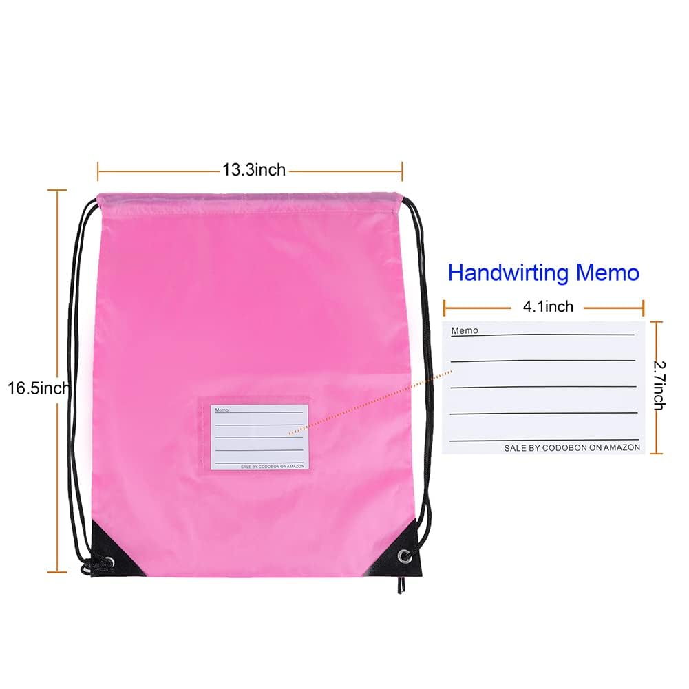 20 Pcs Drawstring Bags,Bulk Draw String Backpack, DIY Gym Sports Cinch Bag Sackpack for Women Men, Pink