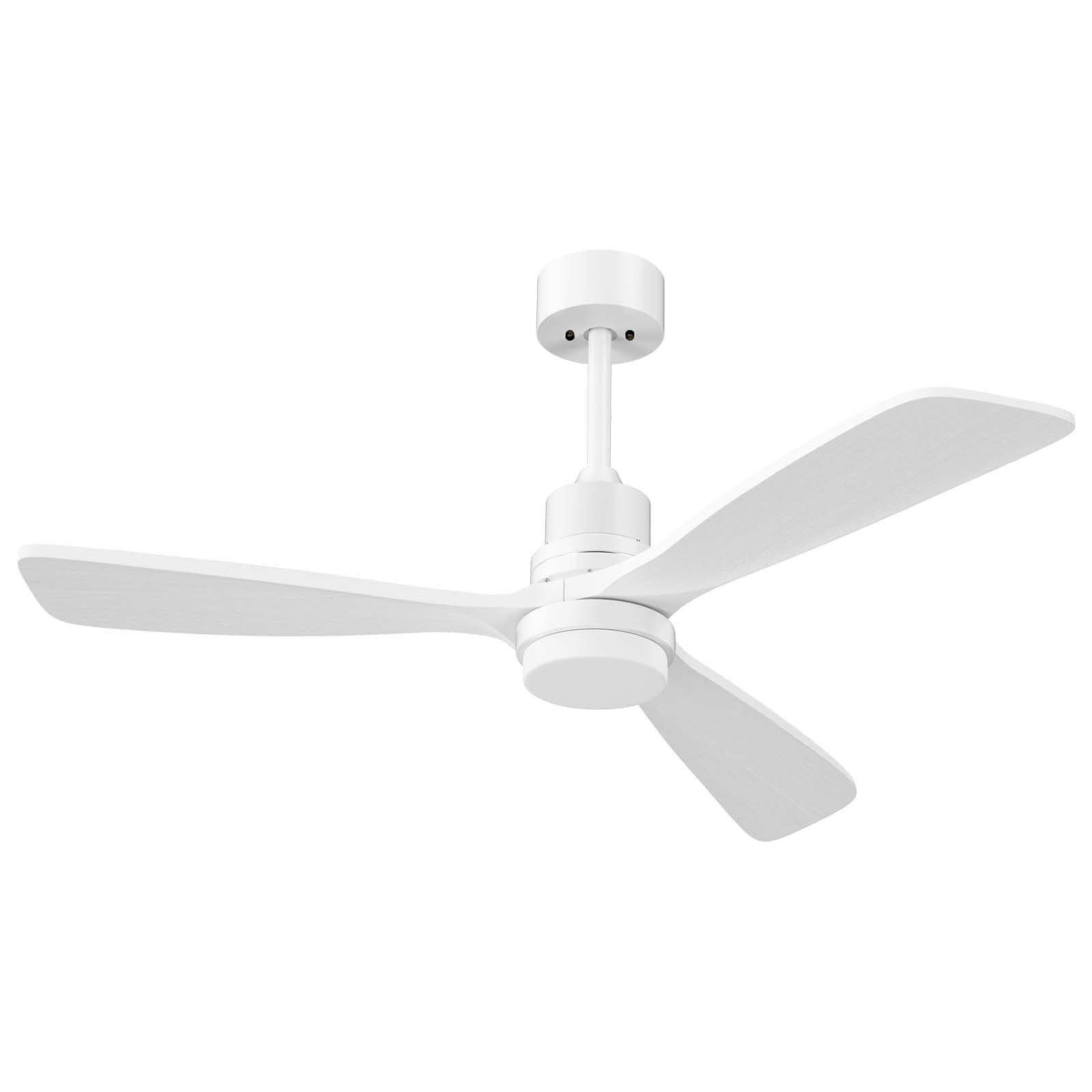 CLUGOJ 52" White Ceiling Fans with Lights Remote Control, Indoor Outdoor Wood Modern Ceiling Fan Noiseless Reversible DC Motor