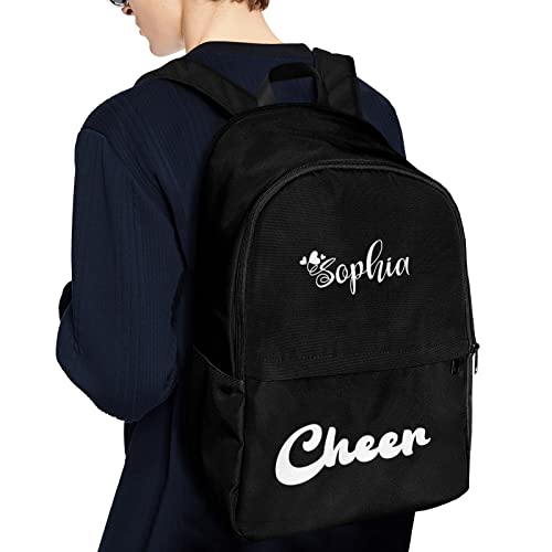 Zaaprint Cheer Cheerleaders Black Backpack Laptop Bag Shoulder Bag for Hiking Adult Birthday Holiday Gift