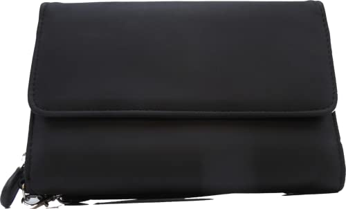 MUNDI Women's Faux Leather MY BIG FAT WALLET Flap RFID Clutch Ladies ib103x (Black)
