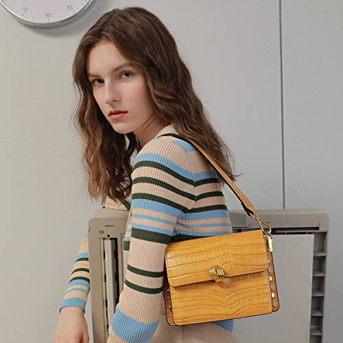 FOXLOVER Small Crossbody Bags for Women Genuine Leather Shoulder Bag Purse with 2 Shoulder Straps Handbag Fashion Caual Handle Bag