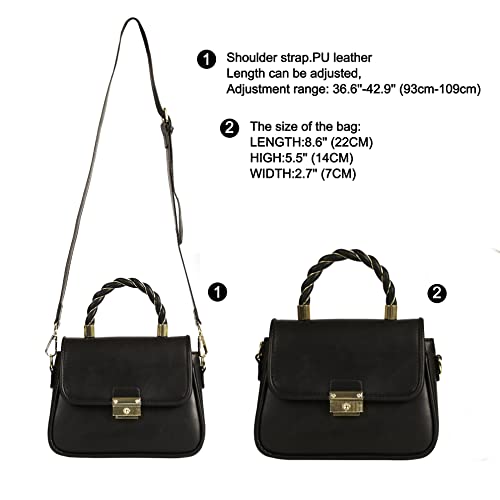 VODIU Small Shoulder Bags For Women Handbag Tote With Top-Handle Small Black Purse Crossbody Bag