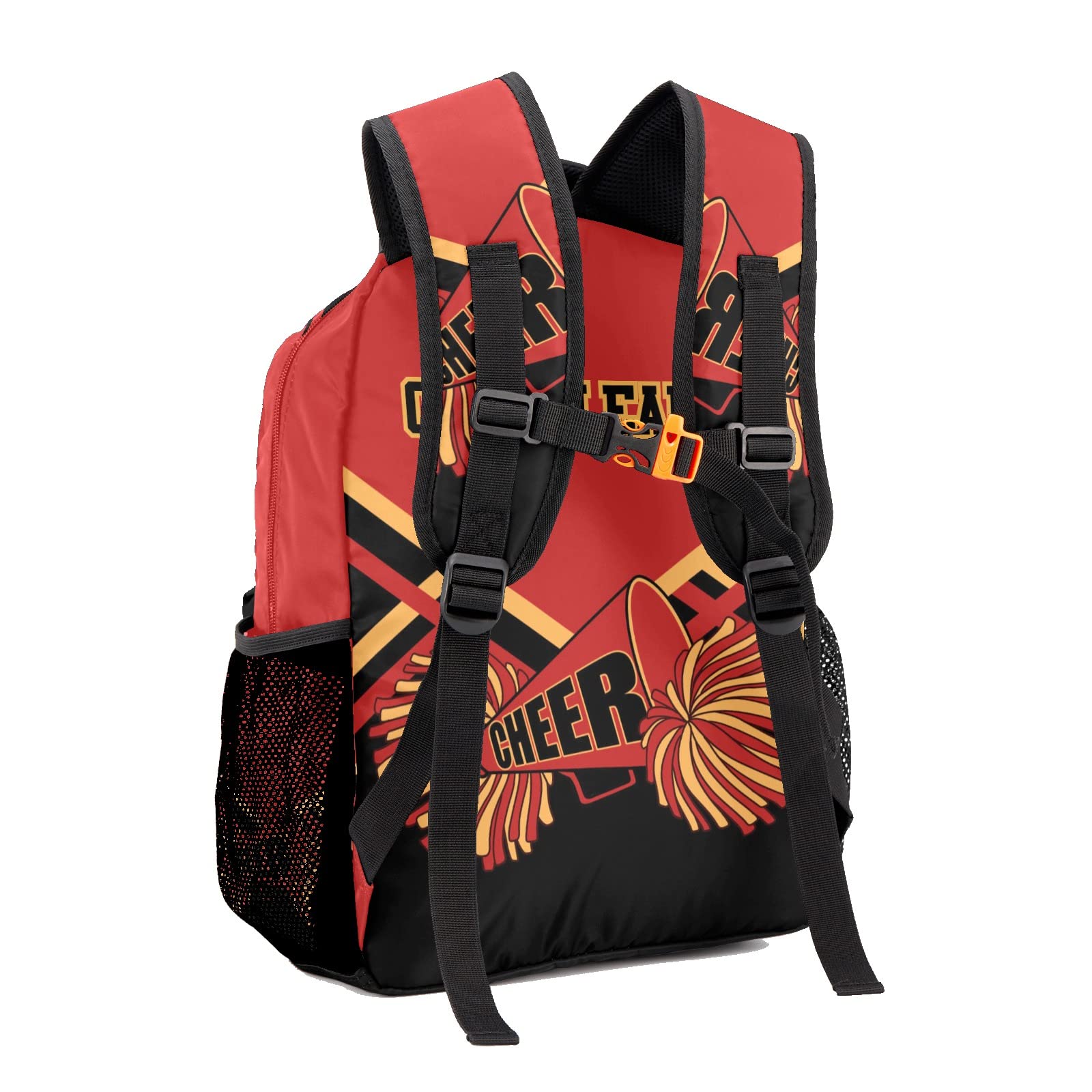 BigBigift Personalized Cheerleader Red Waterproof Backpack with Name Text for Women Men Gift 12.2(L)x5.9(W)x16.5(H)inch