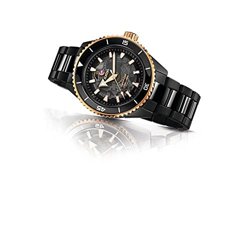 Rado - Captain Cook - 43 mm- Men - Swiss Watch - High-Tech Ceramic - Automatic – Matte Black and Rose Gold
