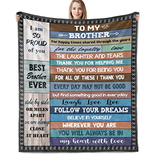 Gifts for Brother Blanket - Christmas Brother Gift - Brother Gifts from Sister - Brother Gifts - Gifts for Brother Adult - Brother Birthday Gifts for Fathers Day from Daughter Blankets 60x50 Inch