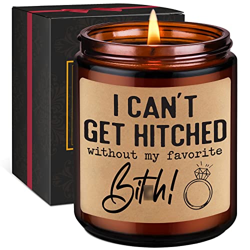 GSPY Scented Candles - Bridesmaid Proposal Gifts, Funny Bridesmaid Gifts - Bridesmaid Candle Gift - I Can’t Get Hitched Without - Maid of Honor Proposal Gifts, Matron of Honor Gifts, Bridesmaids Gifts