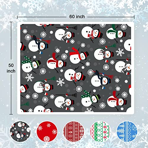 Touchat Sherpa Christmas Throw Blanket, Fuzzy Fluffy Soft Cozy Blanket, Fleece Flannel Plush Microfiber Blanket for Couch Bed Sofa (50" X 60", Snowman)