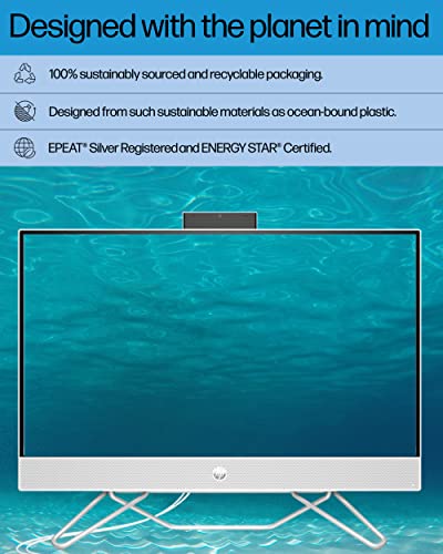 HP All-in-One PC, 23.8" FHD Micro-Edge Touchscreen Display, AMD Ryzen 5 Processor, AMD Radeon Graphics, 12 GB RAM, 512 GB SSD, Windows 11 Home OS, Wi-Fi (24-cb1142, 2022)