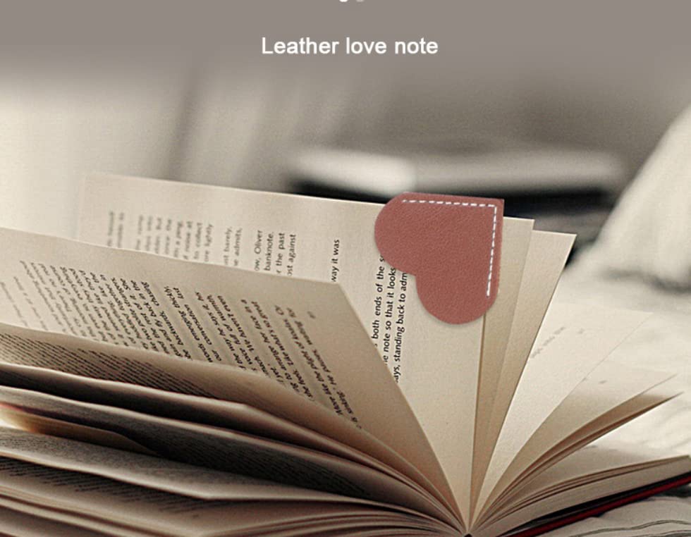 10 Pieces Leather Heart Bookmarks Page Corner Book Marks Markers Stylish Handmade Reading Accessories for Bookworm Lovers,Kids,Women,Men,Teachers,Students,Birthday Christmas Graduation Gift