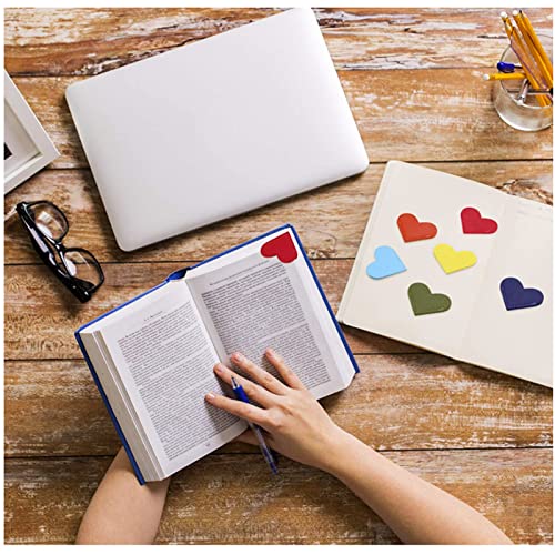 10 Pieces Leather Heart Bookmarks Page Corner Book Marks Markers Stylish Handmade Reading Accessories for Bookworm Lovers,Kids,Women,Men,Teachers,Students,Birthday Christmas Graduation Gift