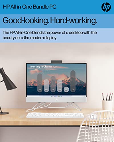 HP All-in-One PC, 23.8" FHD Micro-Edge Touchscreen Display, AMD Ryzen 5 Processor, AMD Radeon Graphics, 12 GB RAM, 512 GB SSD, Windows 11 Home OS, Wi-Fi (24-cb1142, 2022)