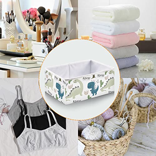 Childish Dinosaur Storage Baskets for Shelves Foldable Collapsible Storage Box Bins with Cube Closet Organizers for Pantry Organizing Shelf Nursery Home Closet,16 x 11inch