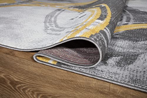 Rugshop Evora Contemporary Modern Circles Area Rug 7'10" x 10' Yellow