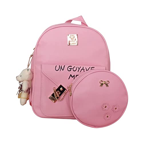 Nvnbm Women backpack purse women mini backpack 3 piece set cute small backpack girl school bag (pink) Small Size