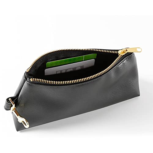 KEYPER 2-Piece Luxe Wristlet Set (IT Bag and a Key Ring Bracelet) | Cruelty Free PU Vegan Leather | Durable, Secure with Large Capacity | Classic Clutch Luxury Purse for Women