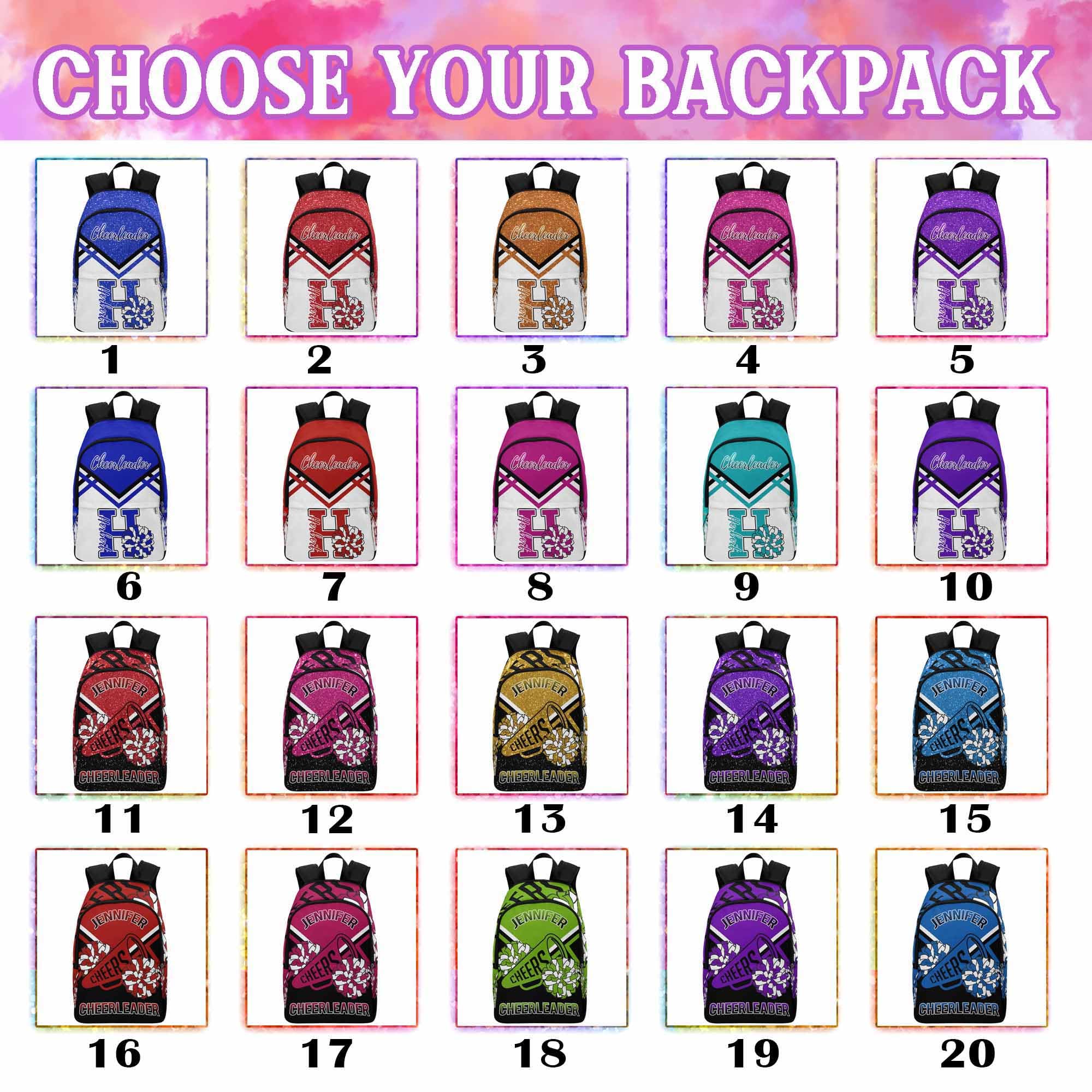MyPupSocks Personalized Waterproof Elementary Backpack Personalized School Bags Cheerleaders for Teens with Name Text Customize School Bag Backpack