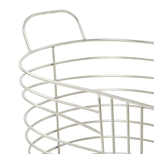 CosmoLiving by Cosmopolitan Contemporary Metal Round Storage Basket, Set of 2 14", 12"H, Silver