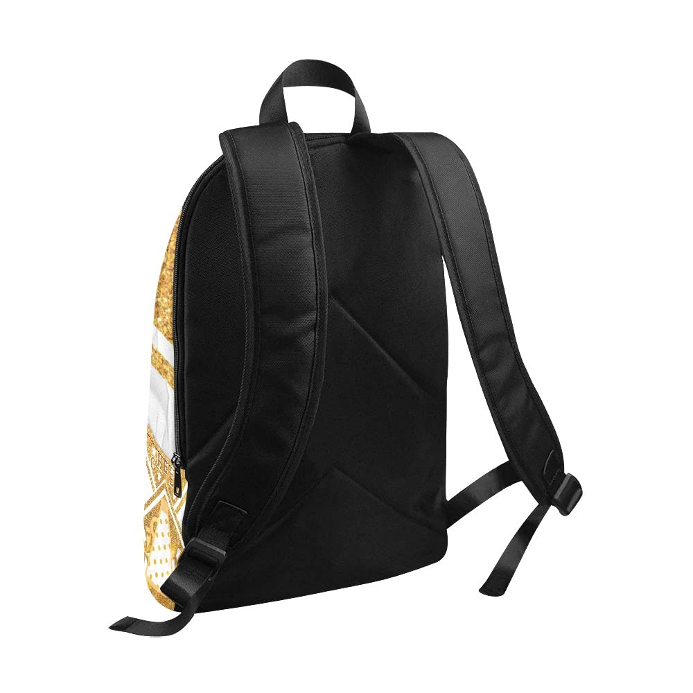 CUXWEOT Personalized Cheerleaders Cheer Gold Print Backpack with Name Custom Travel Daypack Bag for Man Woman Gifts