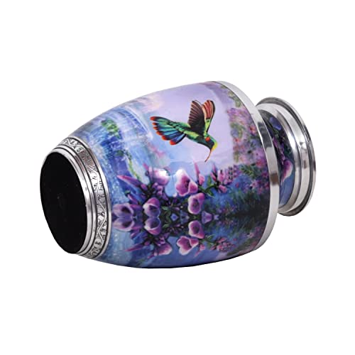 HLC Handcrafted Humming Bird Urn for Human Ashes - Adult Funeral Cremation Urn Handcrafted - Affordable Urn for Ashes (Adult (200 lbs) β 10.5 x 6 β, Decorative Cremation Urn)