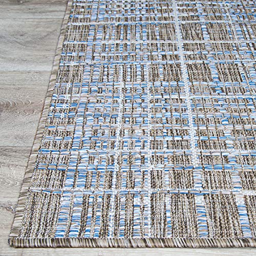 Couristan Charm Ohe Indoor/Outdoor Area Rug, 7'10" Round, Sand Light Brown-Ivory
