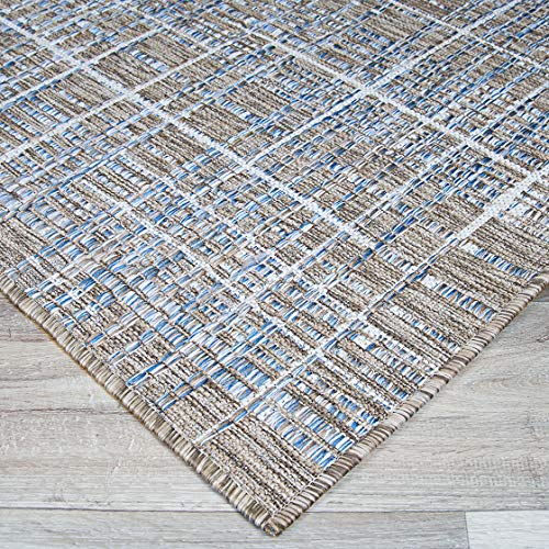Couristan Charm Ohe Indoor/Outdoor Area Rug, 7'10" Round, Sand Light Brown-Ivory