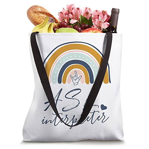 Funny ASL Interpreter Love Teacher School Sign Language Crew Tote Bag