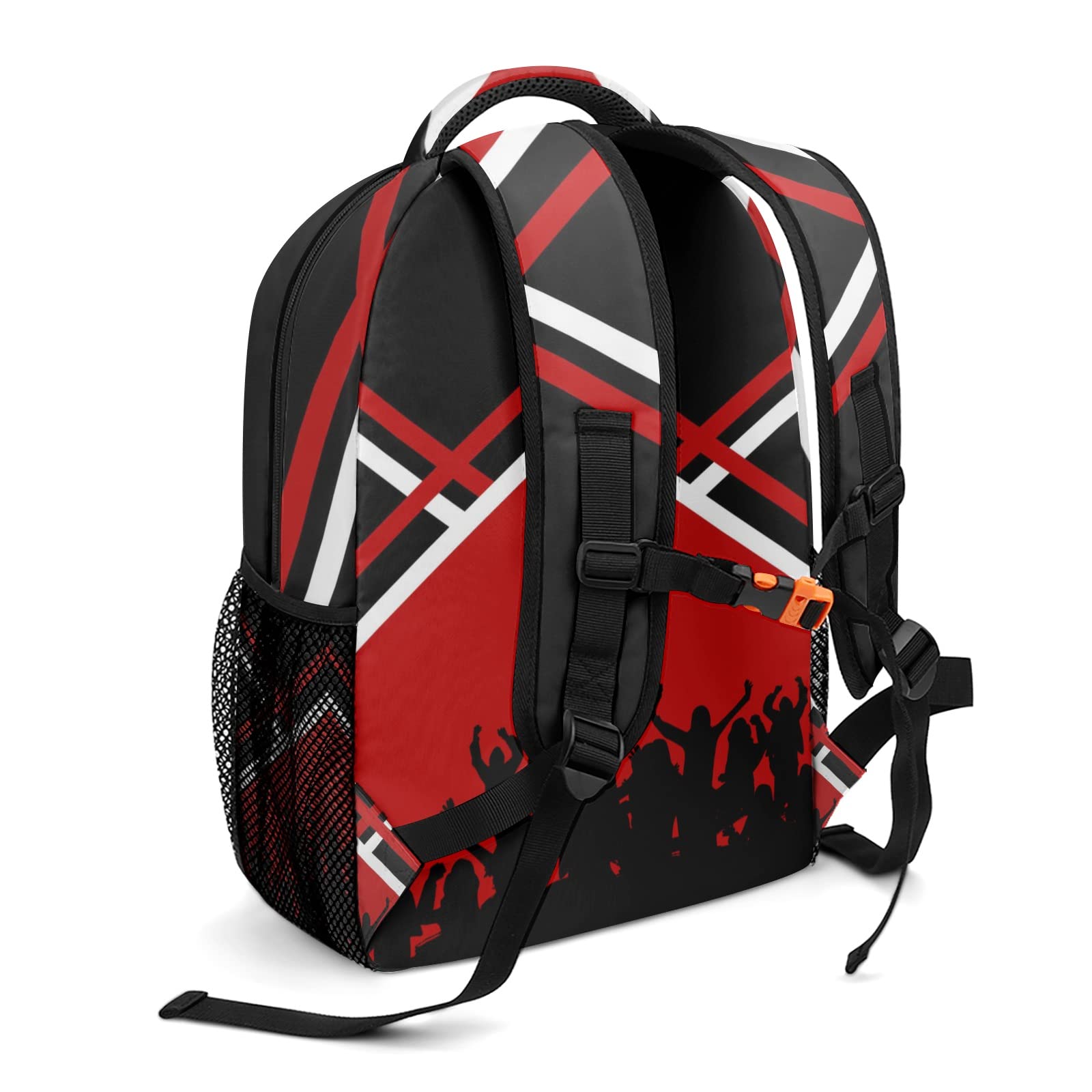 CUXWEOT Cheer Cheerleaders Red Black Backpack Personalized Name Waterproof Casual Shoulder Book Bag