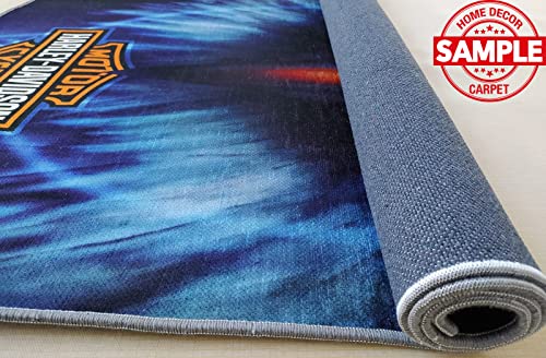 Harley Davidson mat Moto Cycles Motor Harley Davidson Decor Harley Rug Harley Davidson Harley Davidson Accessories Harley Davidson Rugs ahdc411 (2.6x4.6 feet - 80x140 cm)