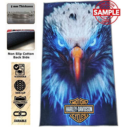 Harley Davidson mat Moto Cycles Motor Harley Davidson Decor Harley Rug Harley Davidson Harley Davidson Accessories Harley Davidson Rugs ahdc411 (2.6x4.6 feet - 80x140 cm)