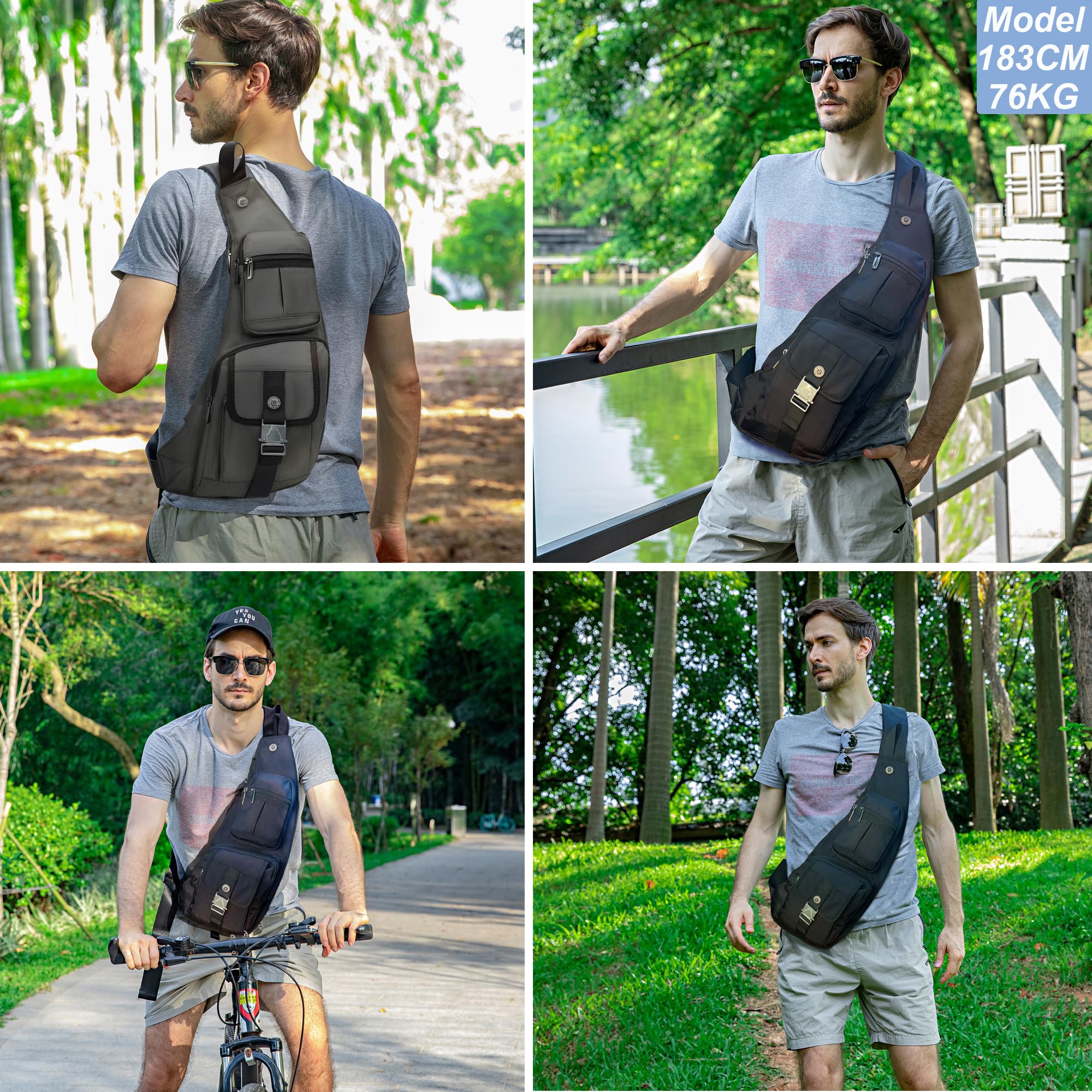 NICGID Sling Bag Chest Shoulder Backpack Crossbody Bags Casual Daypack for Men Women