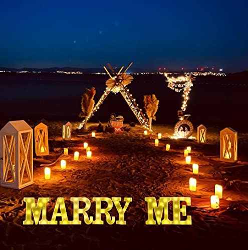 JUICYRAUL 7 LED Marquee Letter Lights Marry Me Sign,Marry Me LED Marquee Letter Lights,Marry Me Light up Letter Numbers for Romantic Proposal, Wedding Sign, Engagement Sign